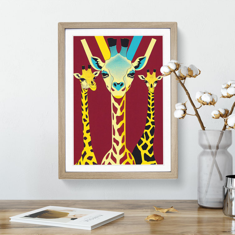 Isabelle & Max Three Giraffes - Single Picture Frame Painting | Wayfair.co.uk